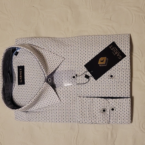 Garnet | Shirts | Mens Garnet White And Blue Patterned Dress Shirt Xl ...